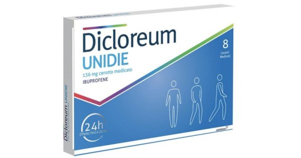 Dicloreum Unidie cerotti antinfiammatori - 8 cerotti da 136 mg in 24 h