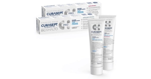 Curasept Biosmalto Mousse azione d'urto carie ed abrasione gusto menta ...