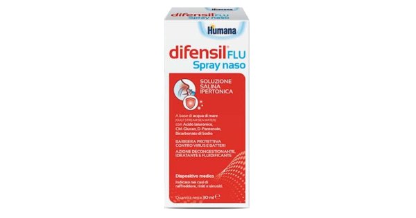 Difensil Flu spray naso di soluzione ipertonica con acido ialuronico 30 ml